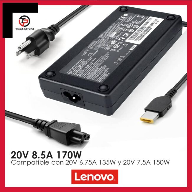 Cargador Laptop Lenovo Original Tipo rectangular 170w - Laptops Tecnopro