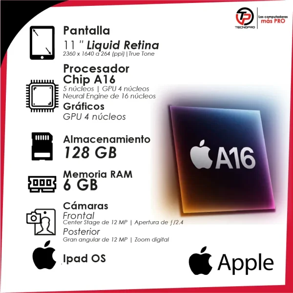 Tablet Apple iPad A16 2025 11 Pulgadas Retina Display 128 Gb Nuevo ...